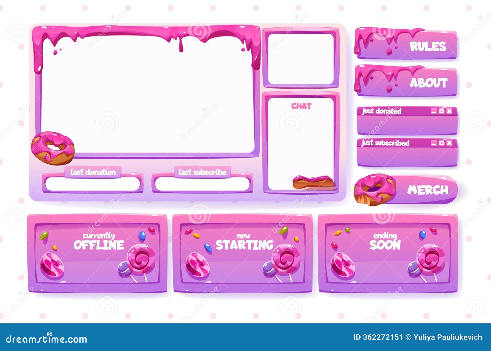 Red Stream Overlay Theme. Webcam Border, Game Screen Template And ...