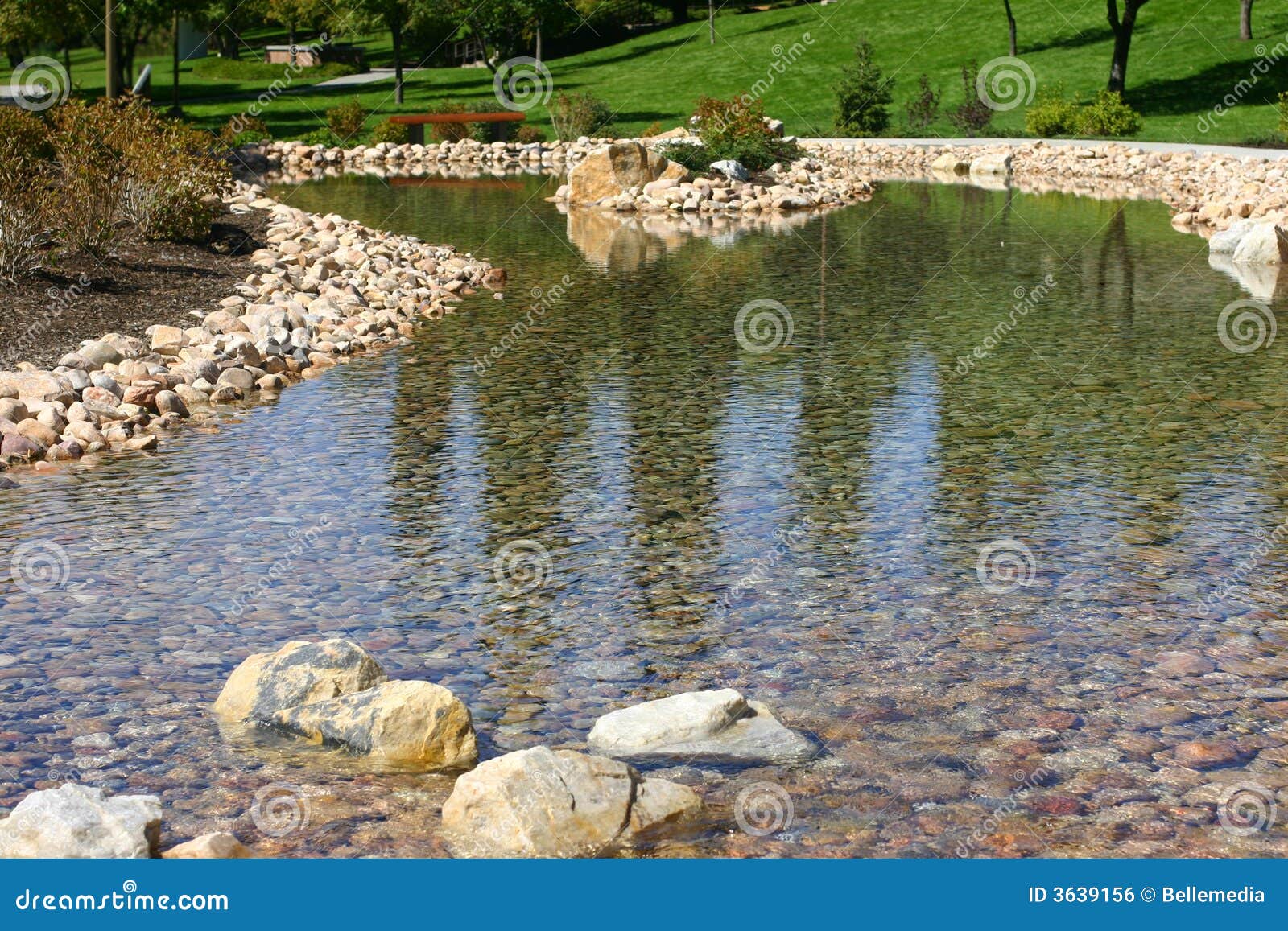 Stream in park stock photo. Image of close, fresh, rocks - 3639156