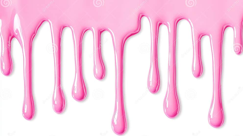 Stream of Pink Slime Dripping Down in Isolation Stock Photo - Image of ...
