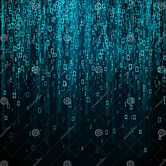 Stream of Random Binary Numbers. Matrix. Encoding Data Stock Vector - Illustration of data ...