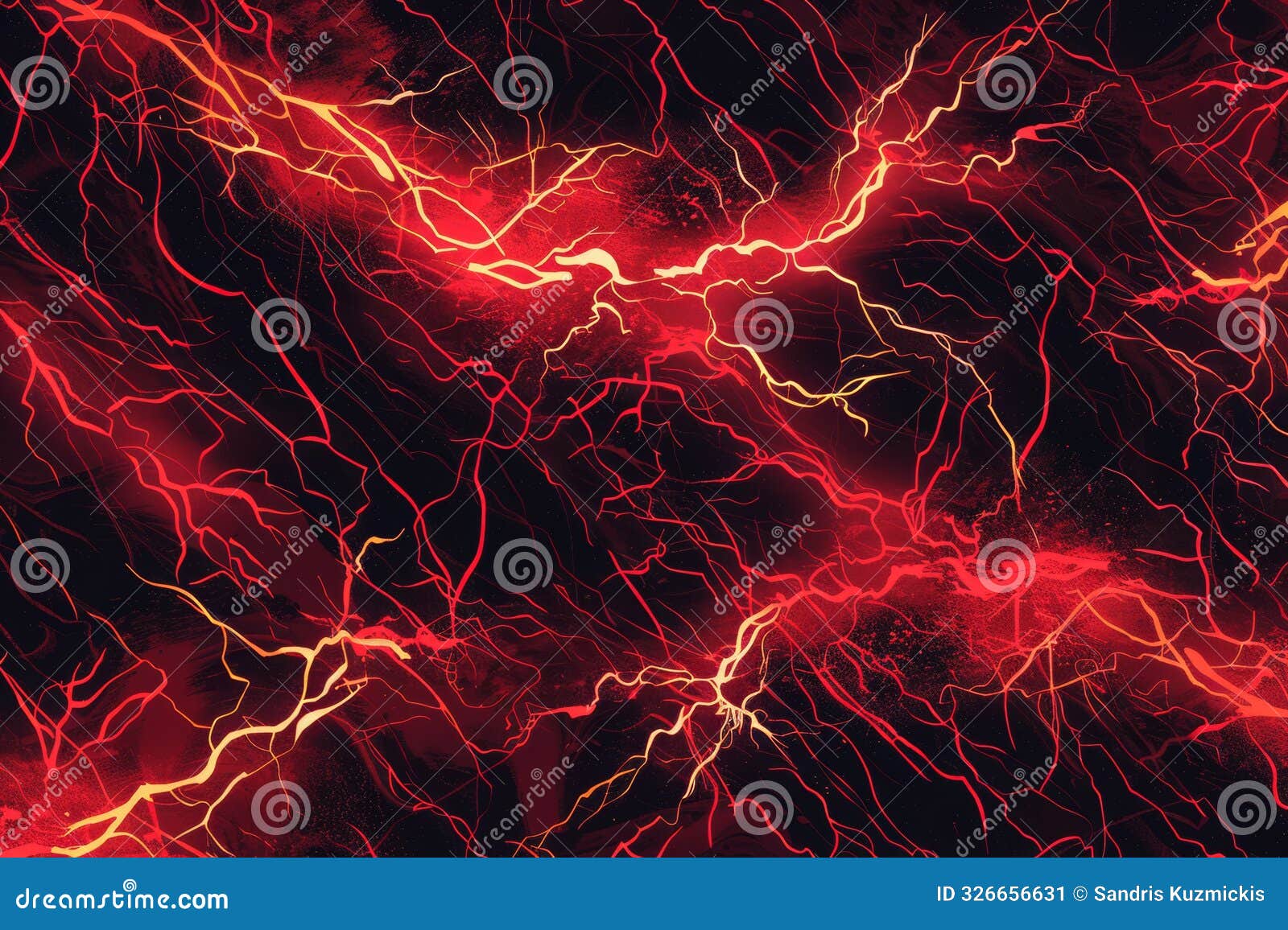 Stream of Red Lightning Strikes, Comic Book Pattern. Generative AI ...