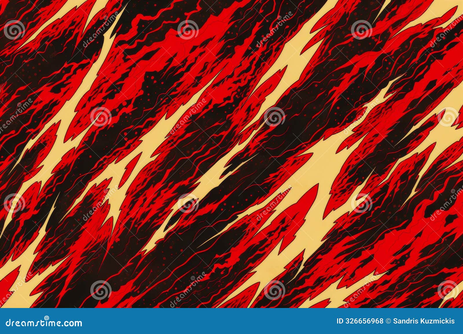 Stream of Red Lightning Strikes, Comic Book Pattern. Generative AI ...