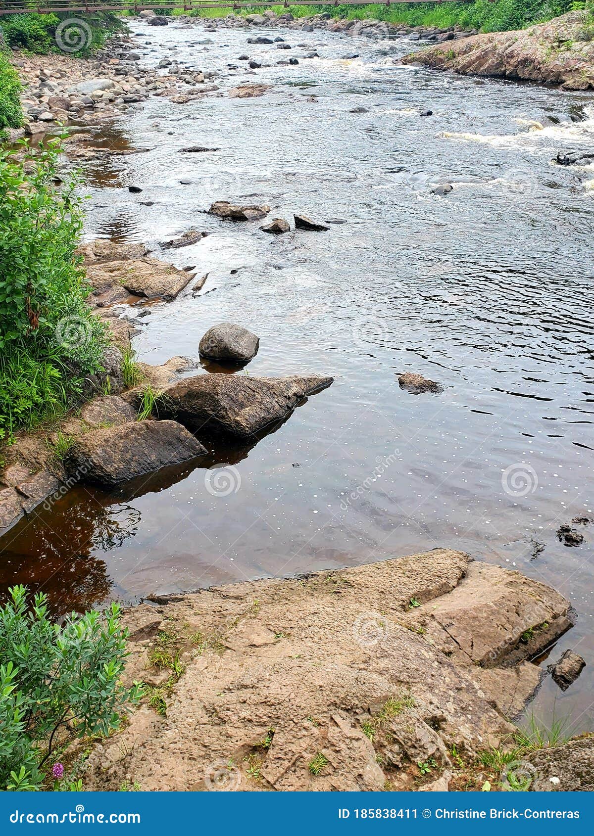 Stream with rock stock image. Image of rapid, waterway - 185838411