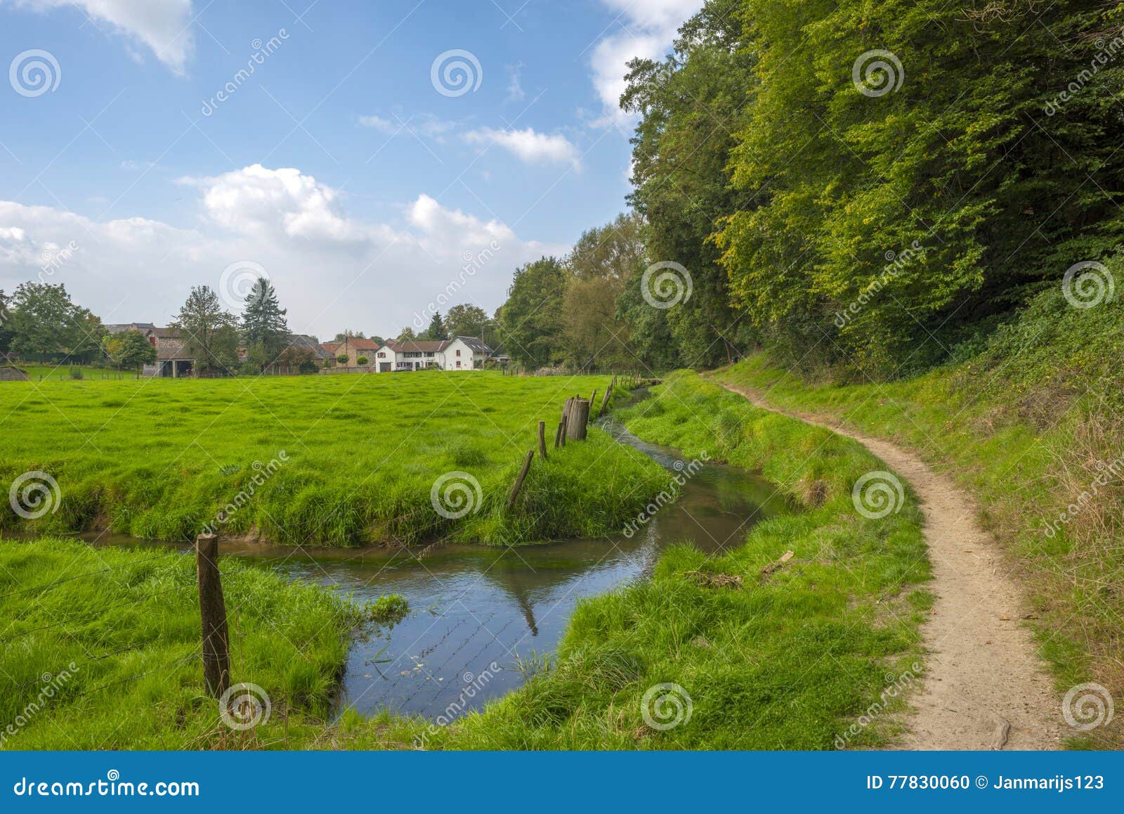 Stream in a Rural Landscape Stock Photo - Image of scenic, horizon ...
