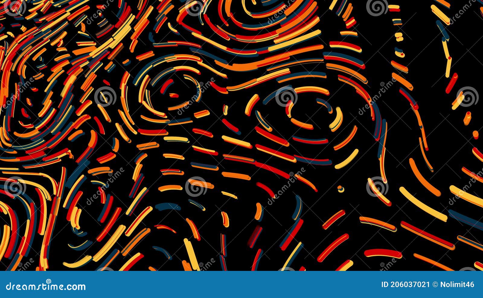 Stream of Small Wavy Lines Filling the Space, Computer Generated. 3d ...