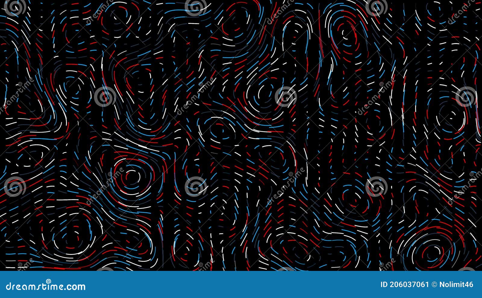 Stream of Small Wavy Lines Filling the Space, Computer Generated. 3d ...