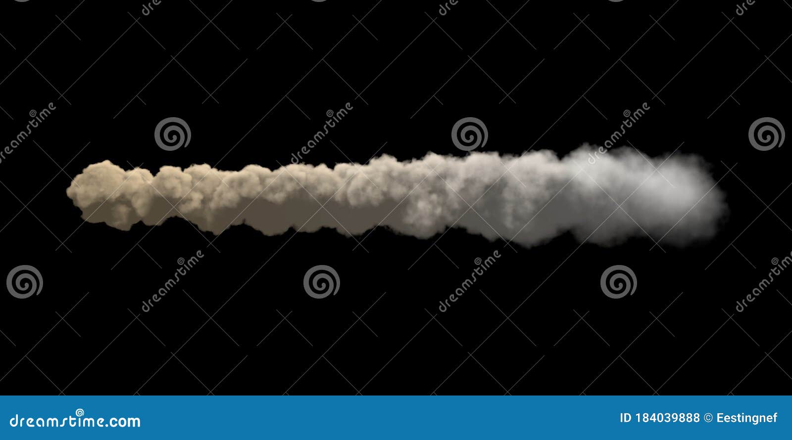 Stream of Smoke. Isolated on Black Background Stock Illustration ...