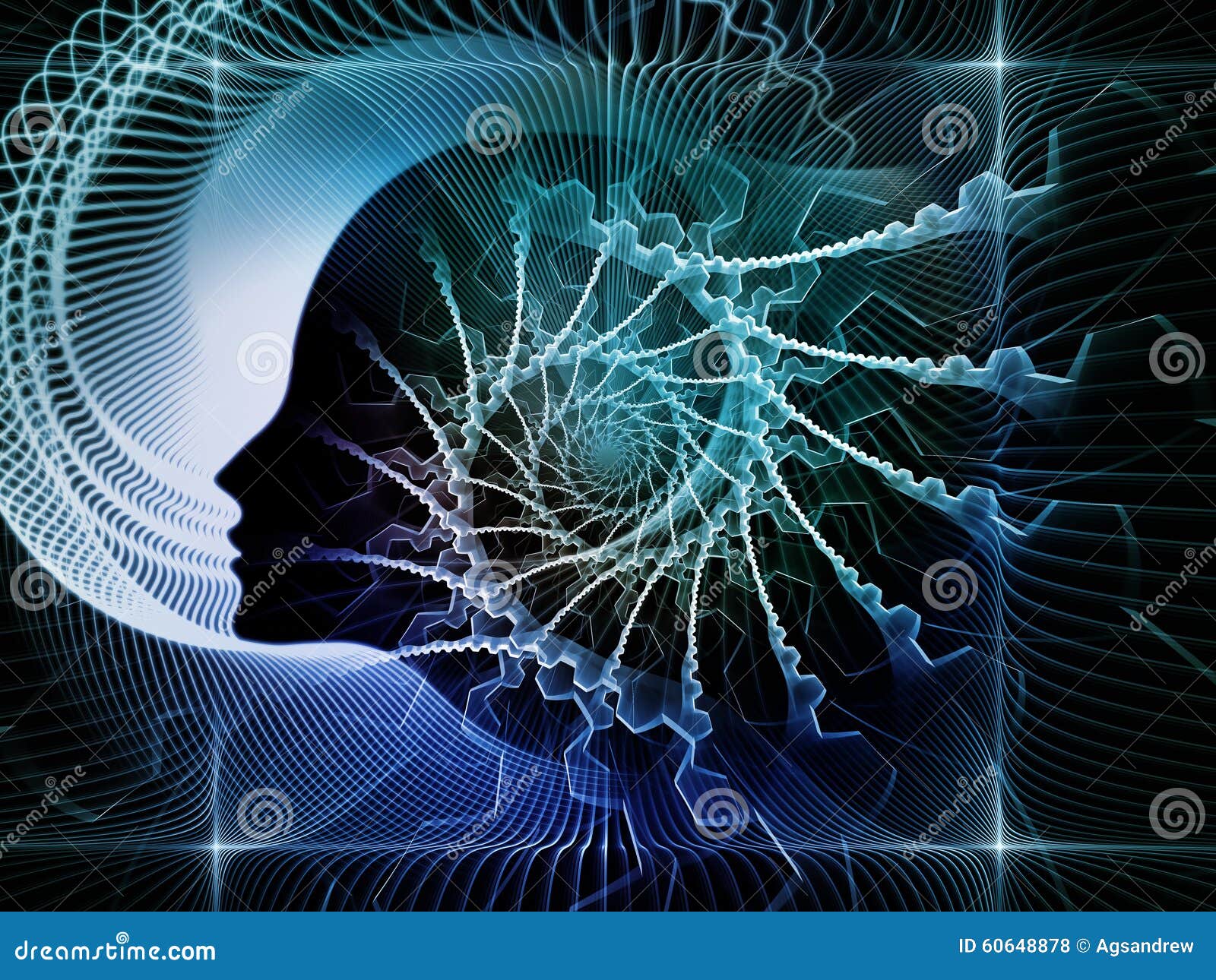 Stream of Soul and Mind stock illustration. Illustration of knowledge ...