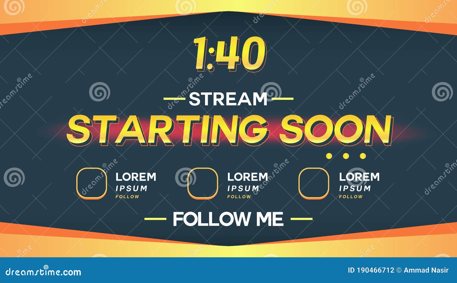 Game Play Stream Starting Soon, Yellow and Orange, Gaming Stream Vector ...