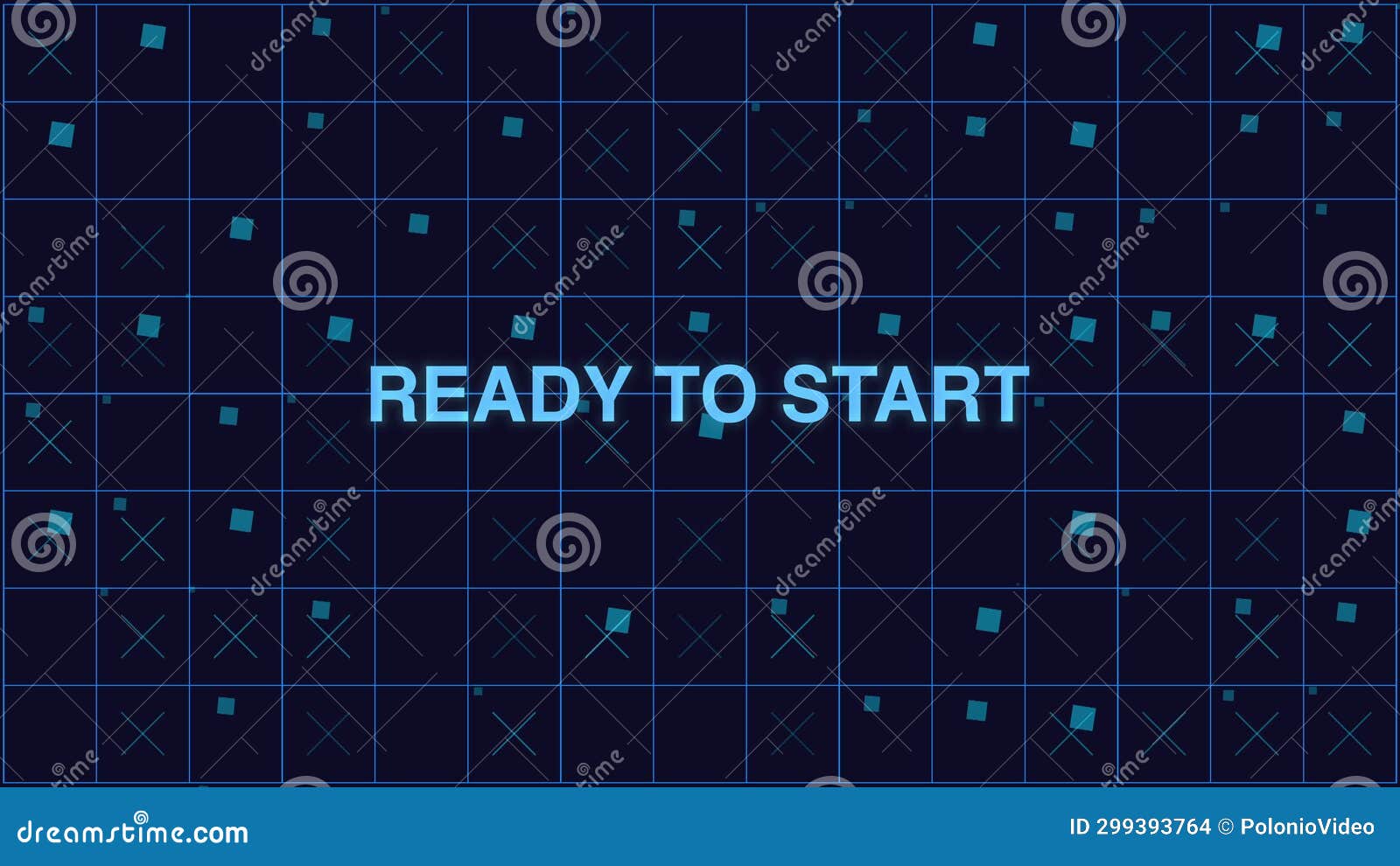Ready To Start Blue Text on Seamless Loop Background Stock Footage ...