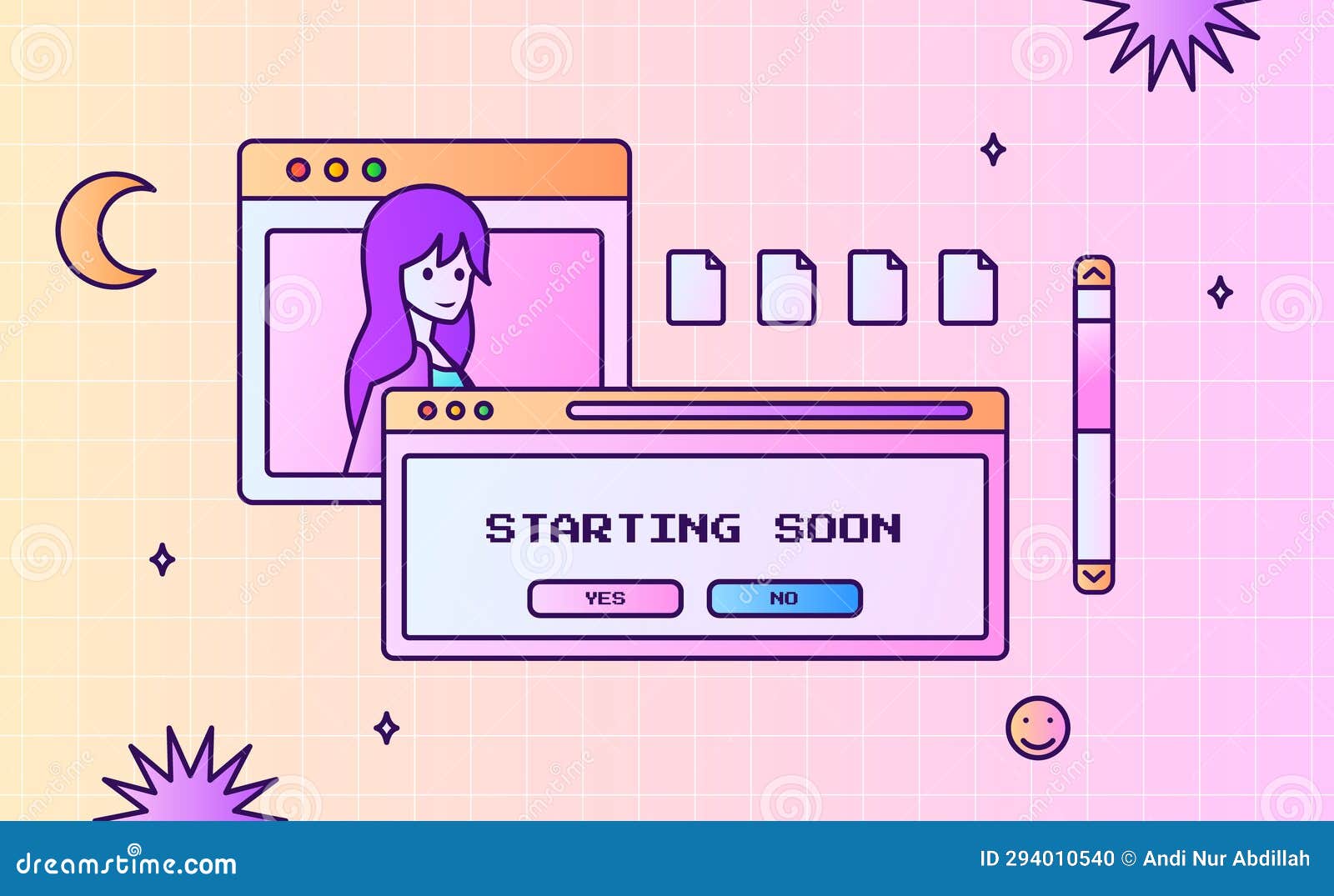 Stream Starting Soon Offline Screen Ui Layout Modern Pink Purple ...