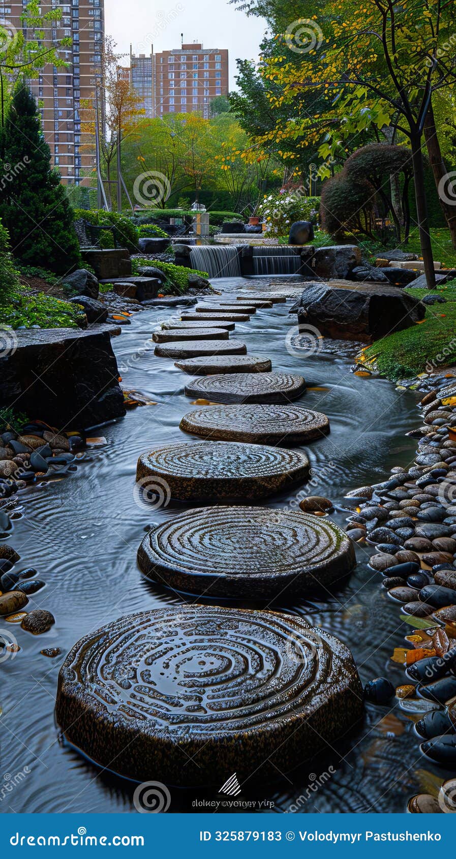 A Stream with Stepping Stones in the Middle Stock Image - Image of ...