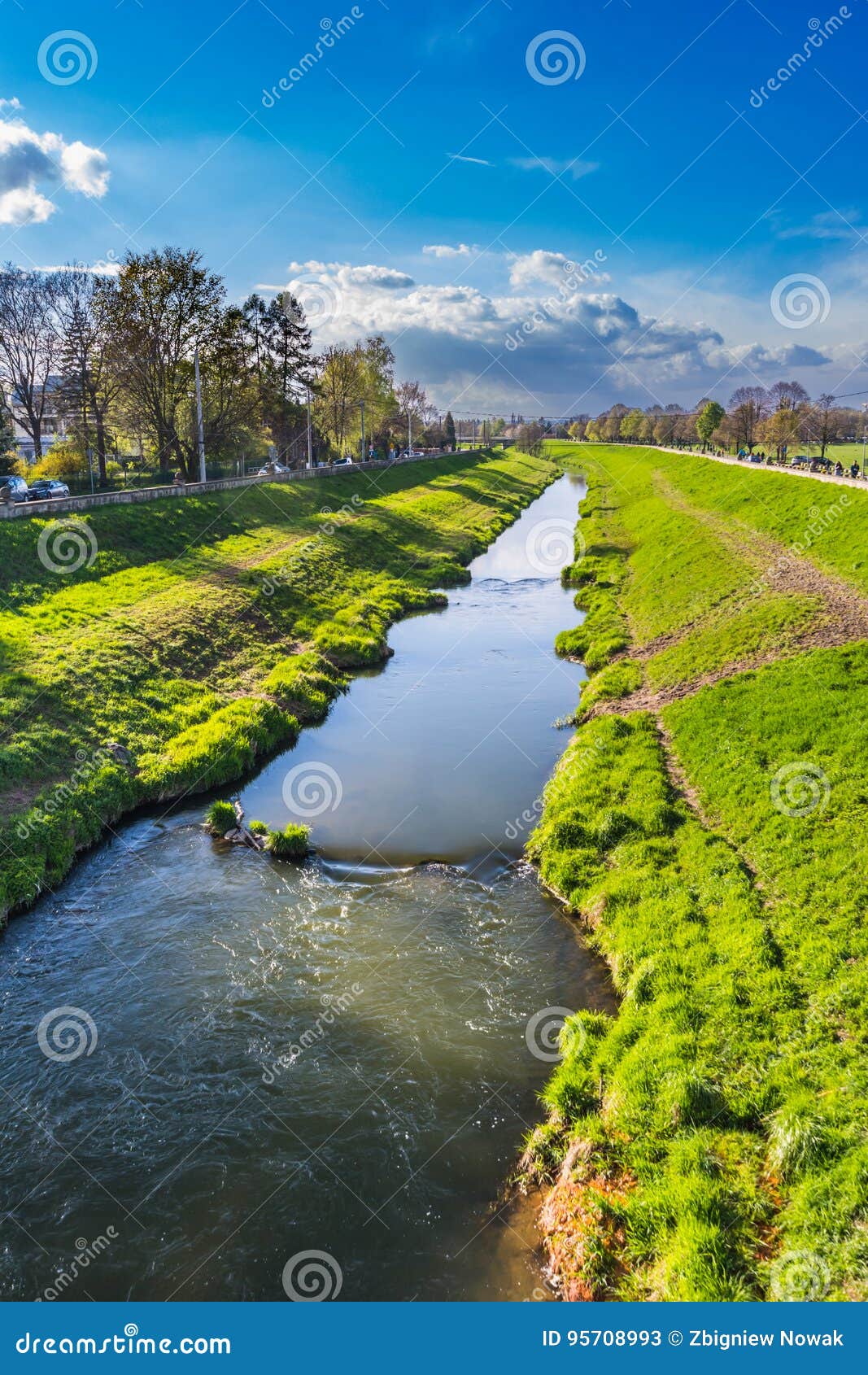 A Stream on a Sunny Spring Day. Stock Image - Image of sunlight, urban ...