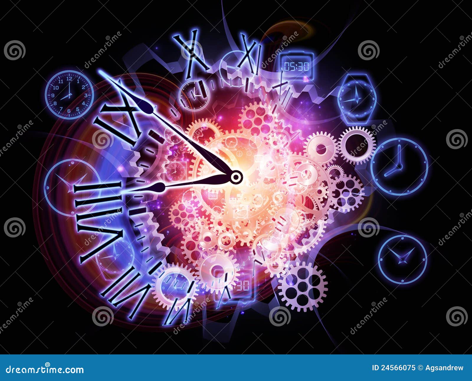 Stream of time stock illustration. Illustration of hour - 24566075