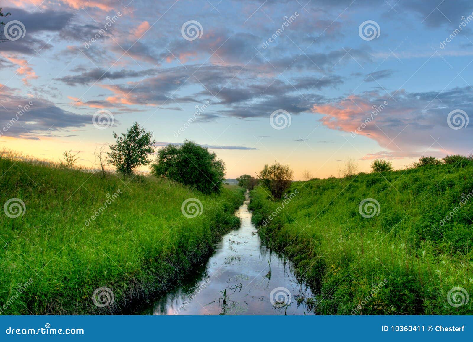 Stream under sunset stock image. Image of peaceful, peace - 10360411
