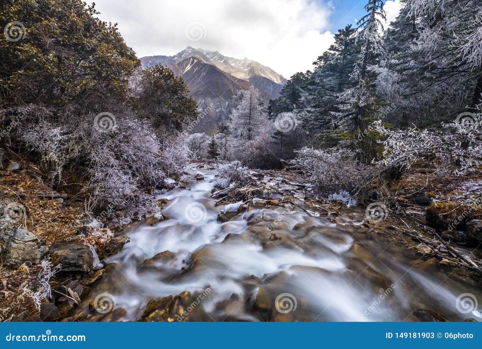Stream in Valley on Mountain of China Stock Image - Image of stone ...