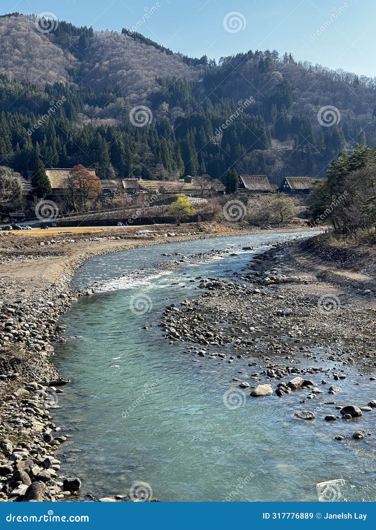 A stream in the village stock image. Image of valley - 317776889