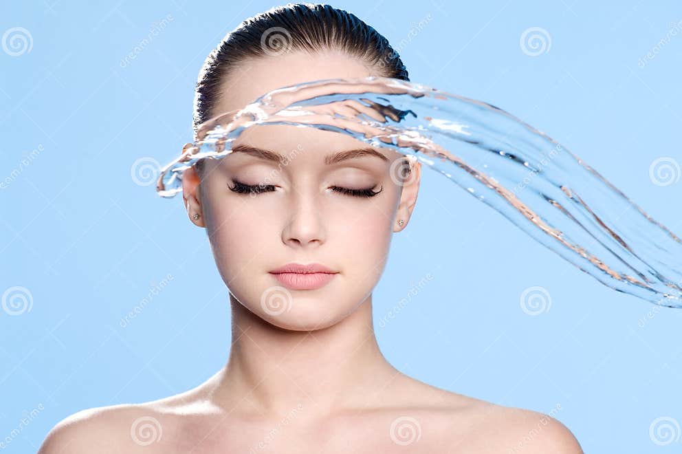 Stream of Water before Face Stock Photo - Image of meditation, clean ...