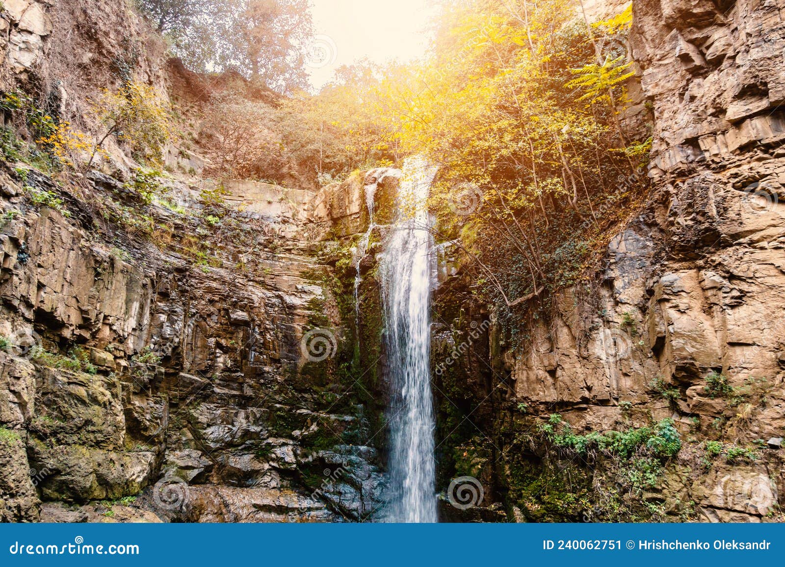 Stream of Water Falling from a Rocky Surface Stock Image - Image of ...