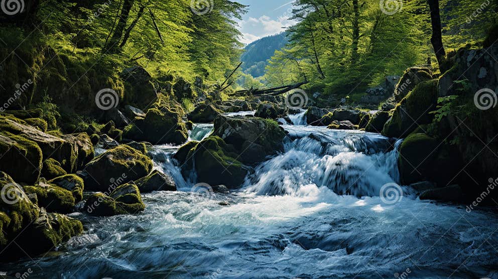 Stream Water Flow, Gushing Spring, Clear Spring, Hot Spring Water ...
