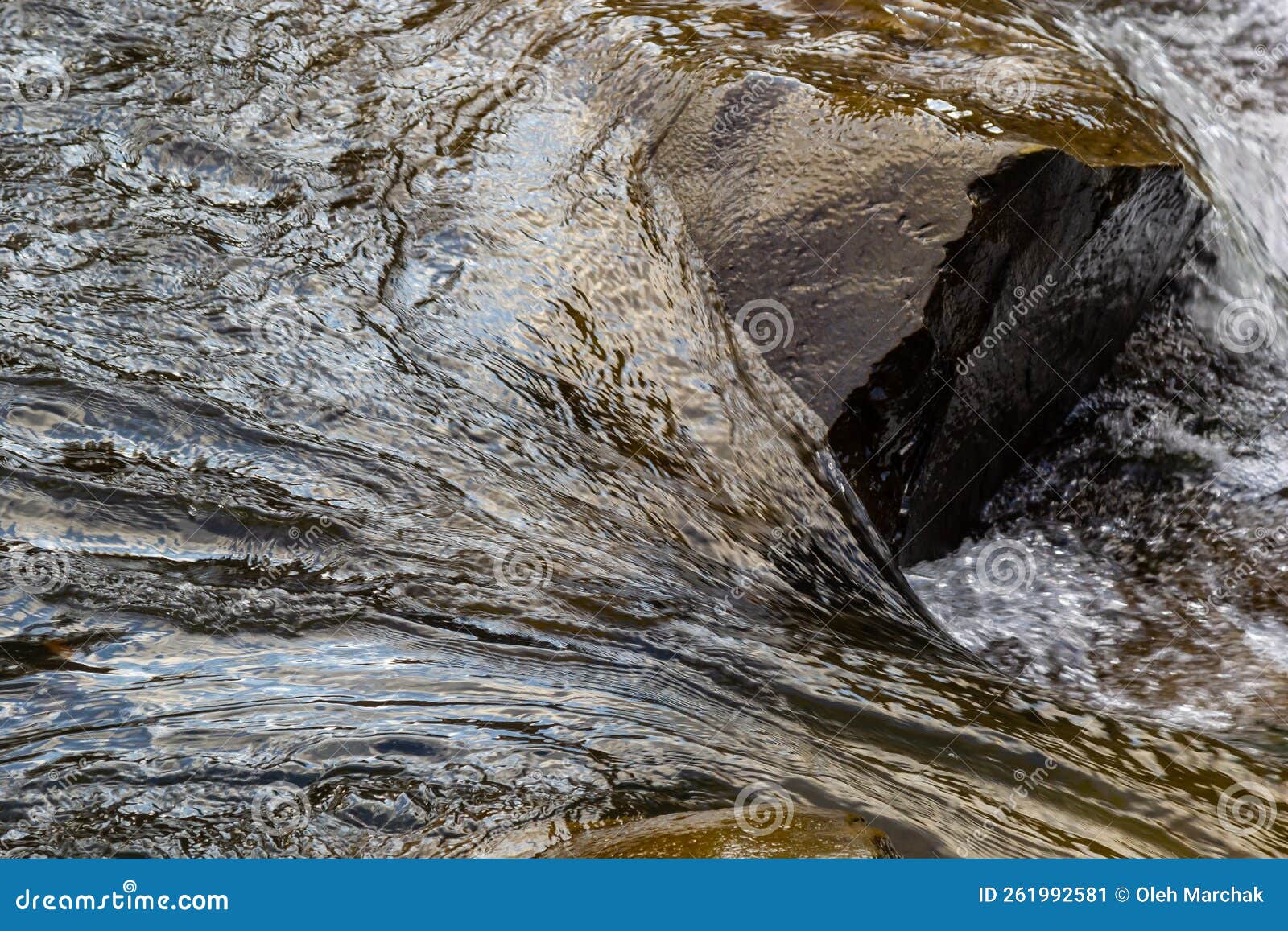 The Stream of Water Flowing Over Rocks.Image Close-up Stock Image ...