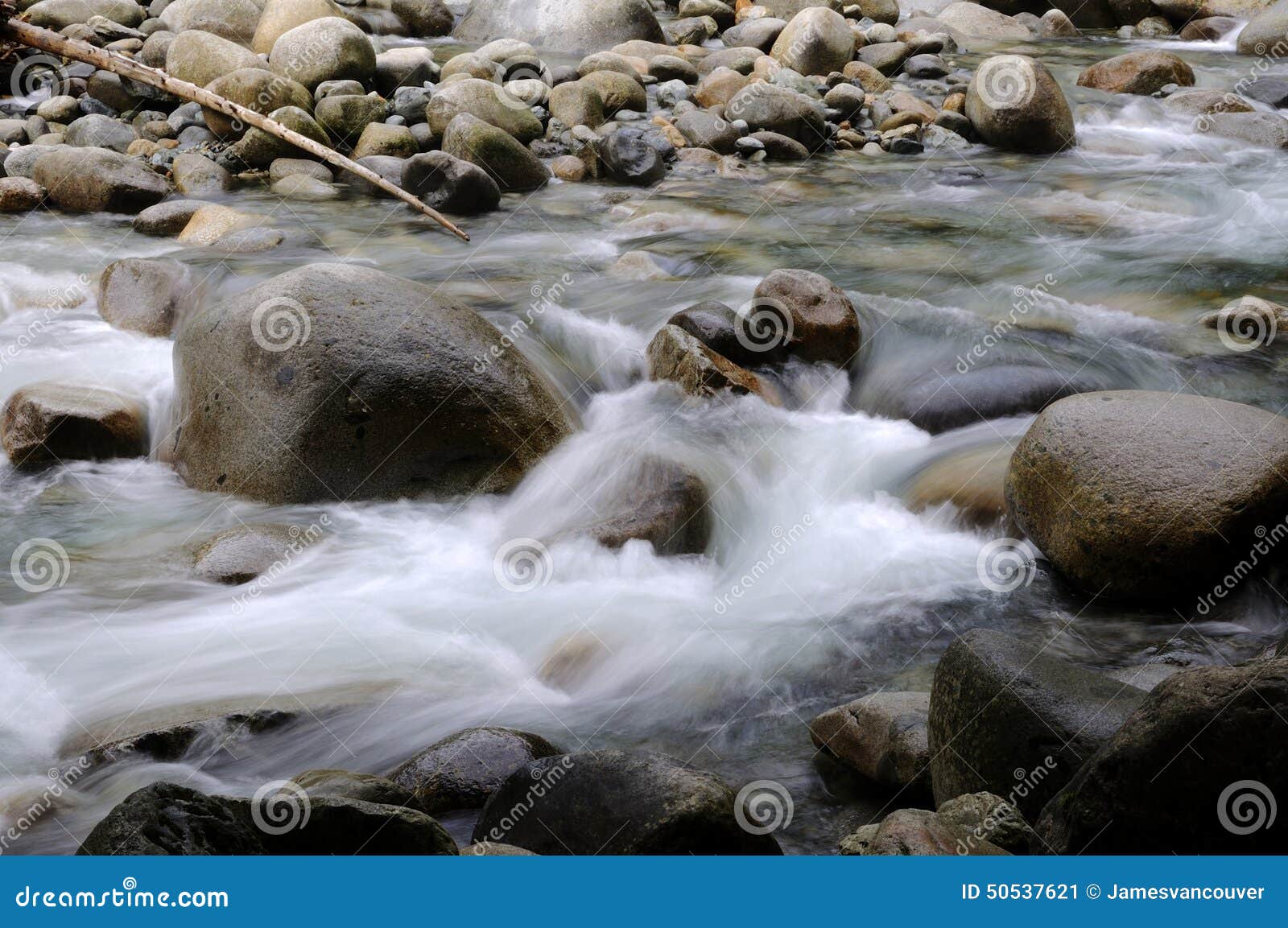 Stream Water Flowing with Slow Shutter Speed Stock Image - Image of ...