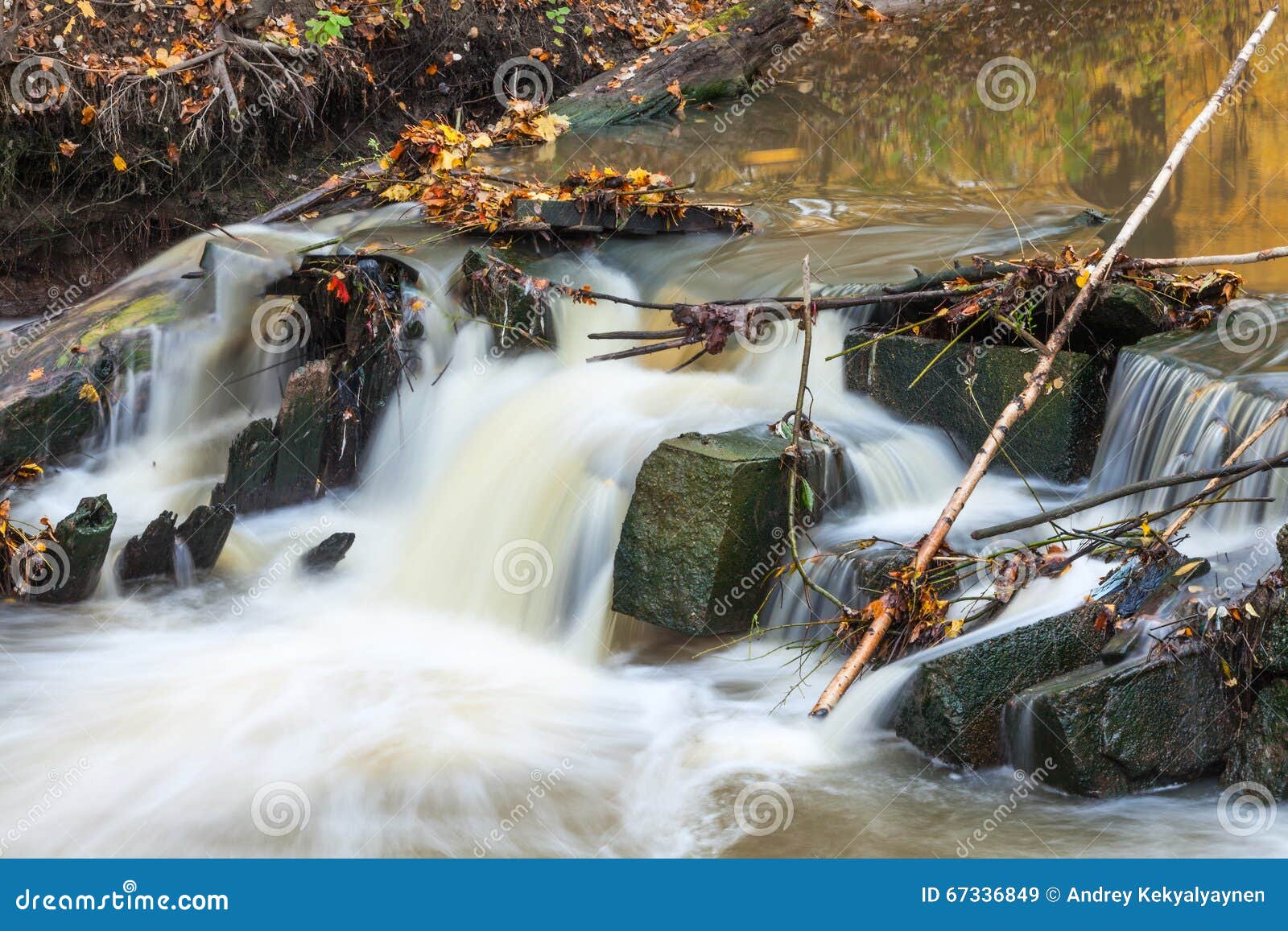 Stream of Water Flowing through Stones, Long Exposure Stock Image ...
