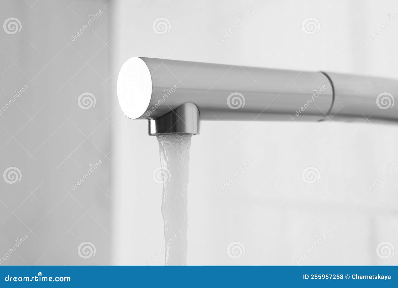 Stream of Water Flowing from Tap on White Background, Closeup Stock ...