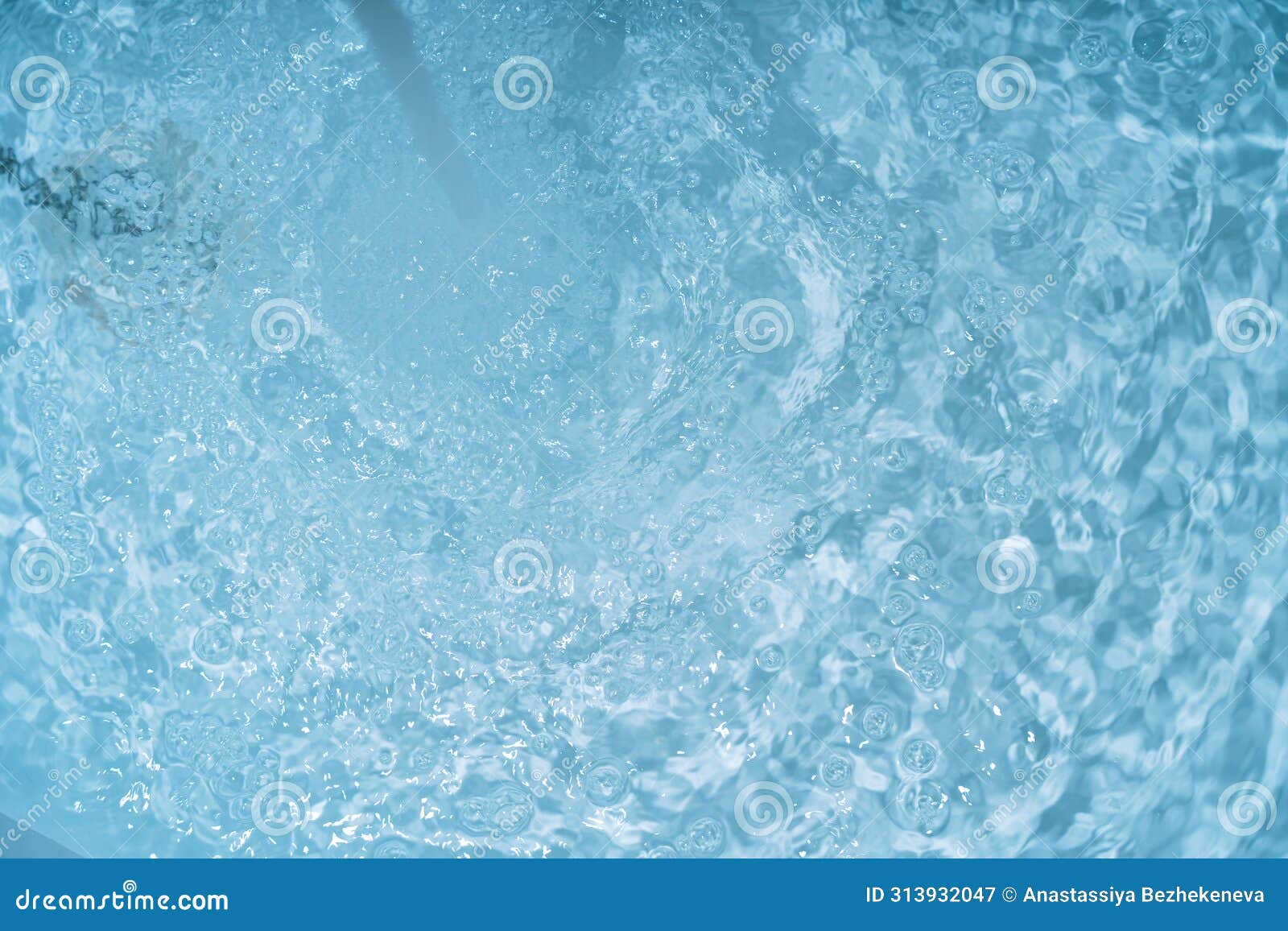 Stream of Water Flows from a Faucet into a Swimming Pool Stock Image ...