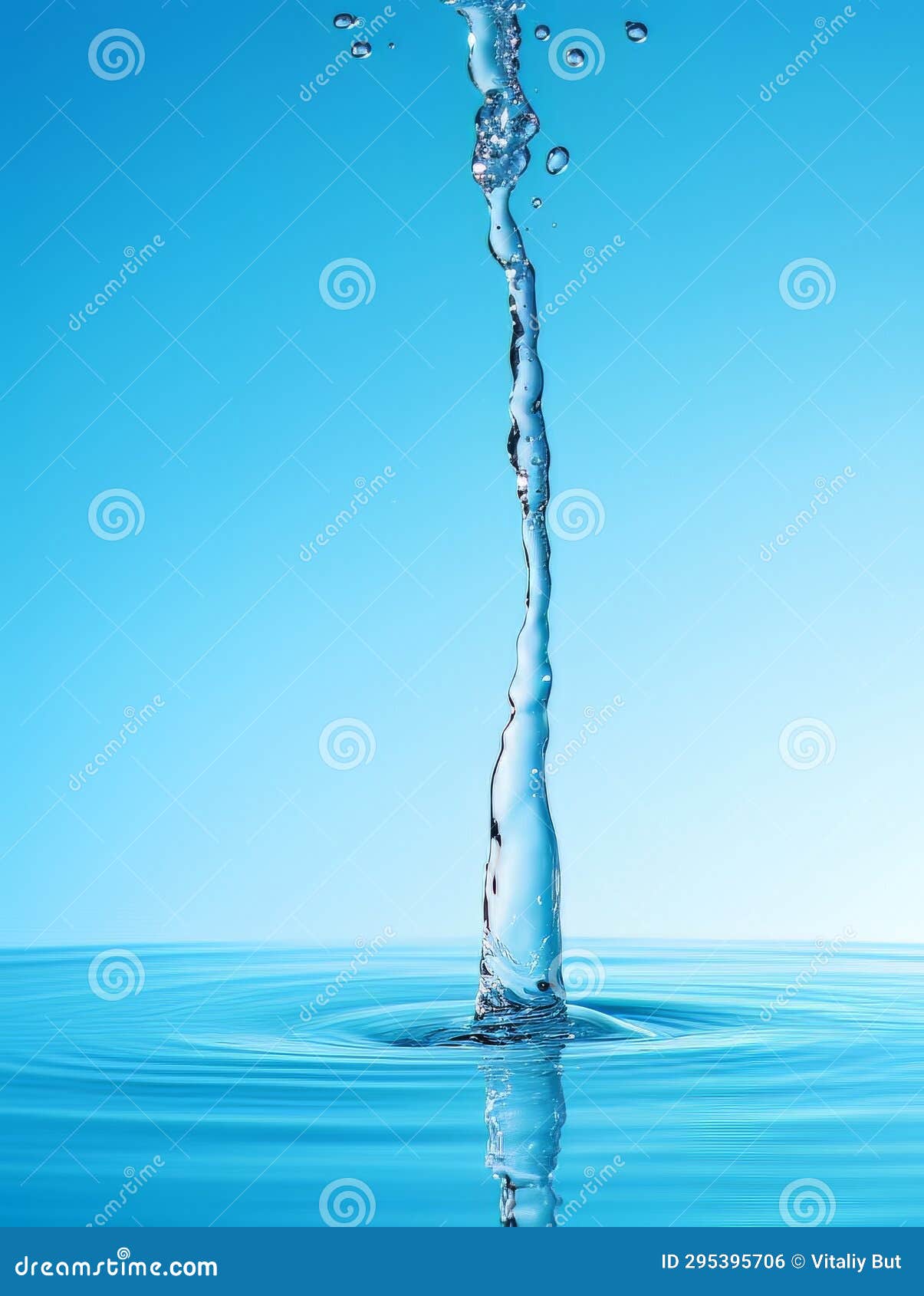 Stream of Water Flows into the Water on Blue Background AI Stock ...