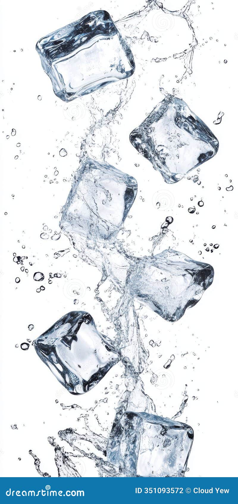 A Stream of Water with Ice Cubes Falling Out of it Stock Illustration ...