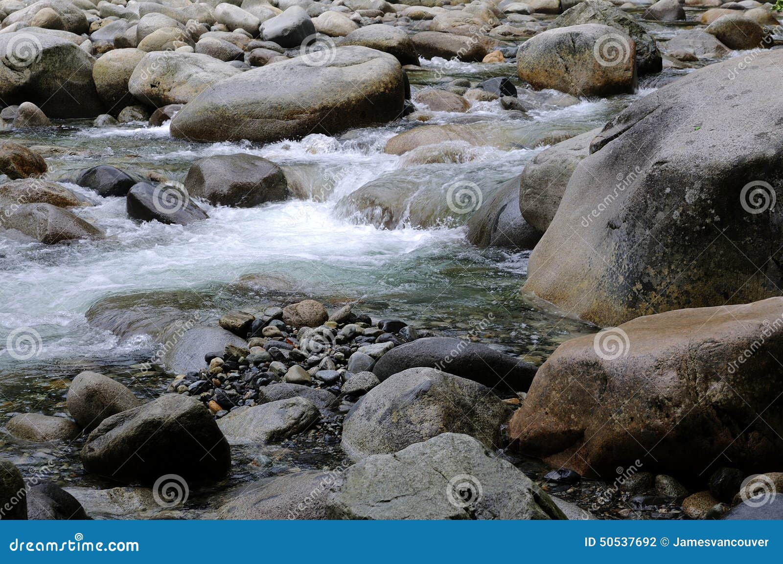 Stream Water Running Down a Rocky Beach Stock Photo - Image of water ...