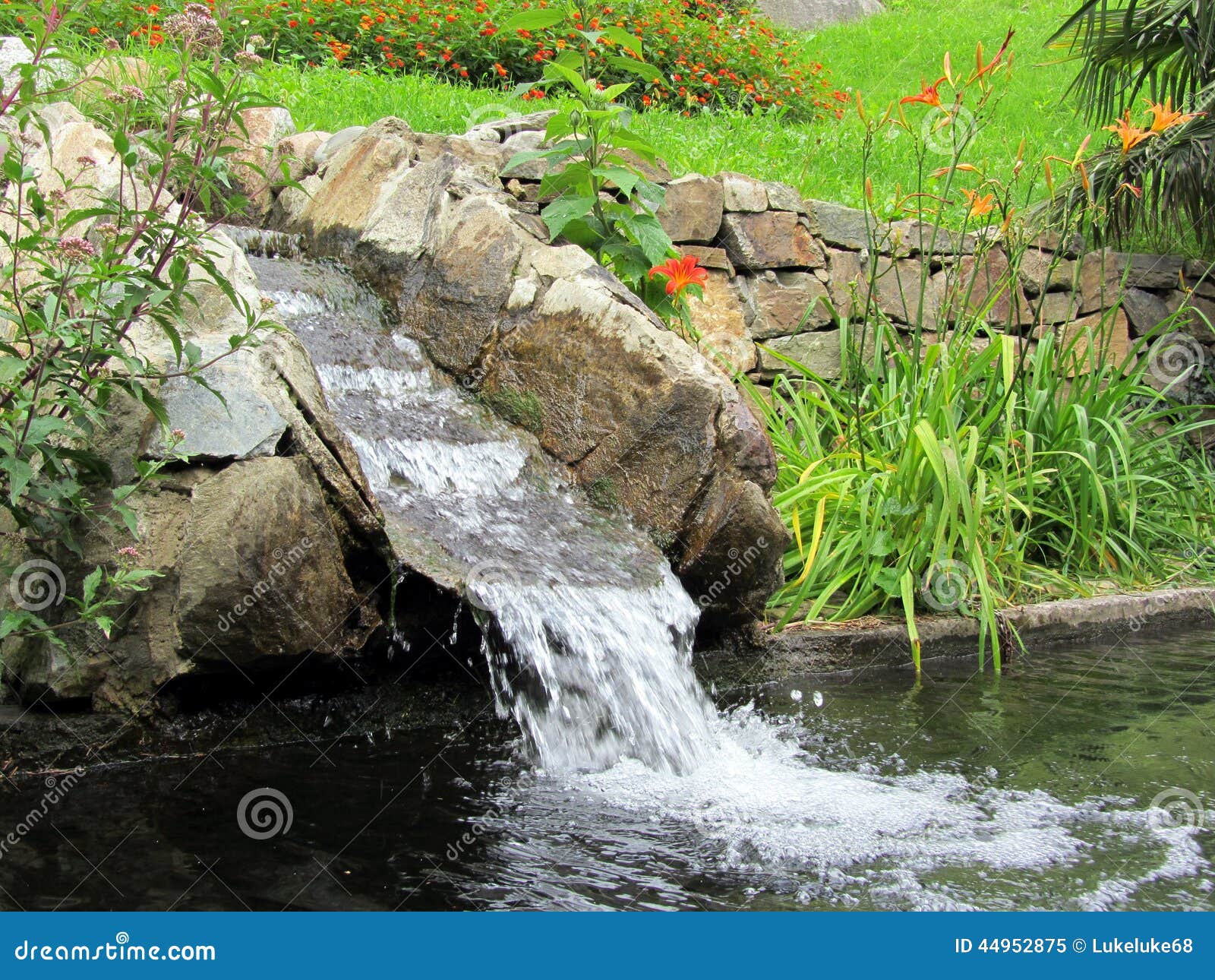 Stream of Water Running Over Rocks Stock Image - Image of waterfall ...