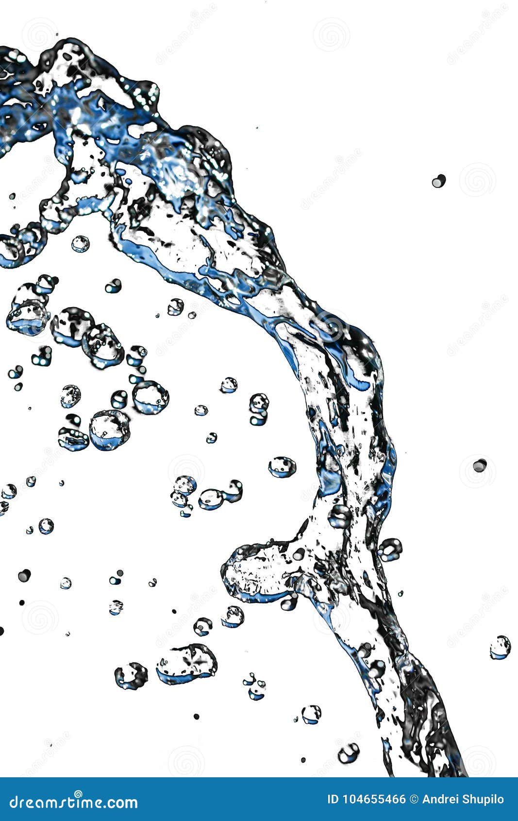 Stream of Water on a White Background Stock Photo - Image of isolated ...