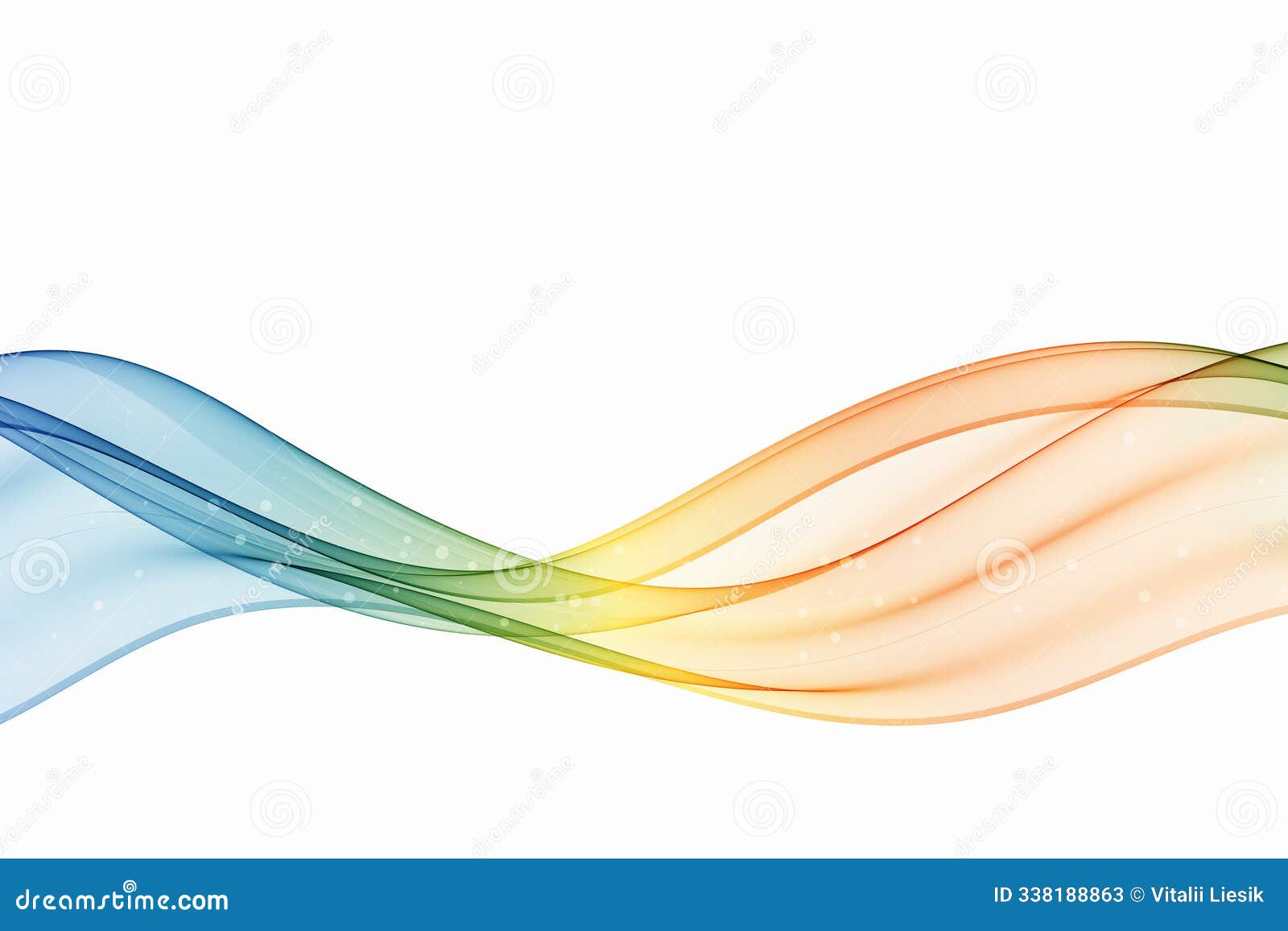 Stream of Wavy Transparent Lines in Rainbow Colors. Abstract ...