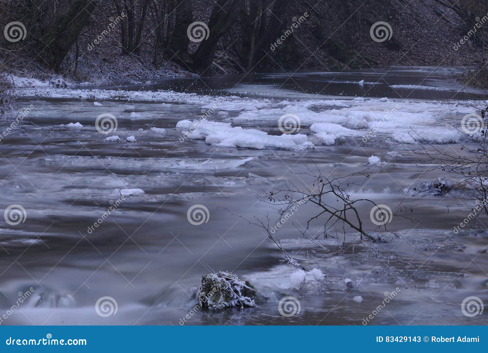 Stream in winter stock image. Image of great, creek, life - 83429143