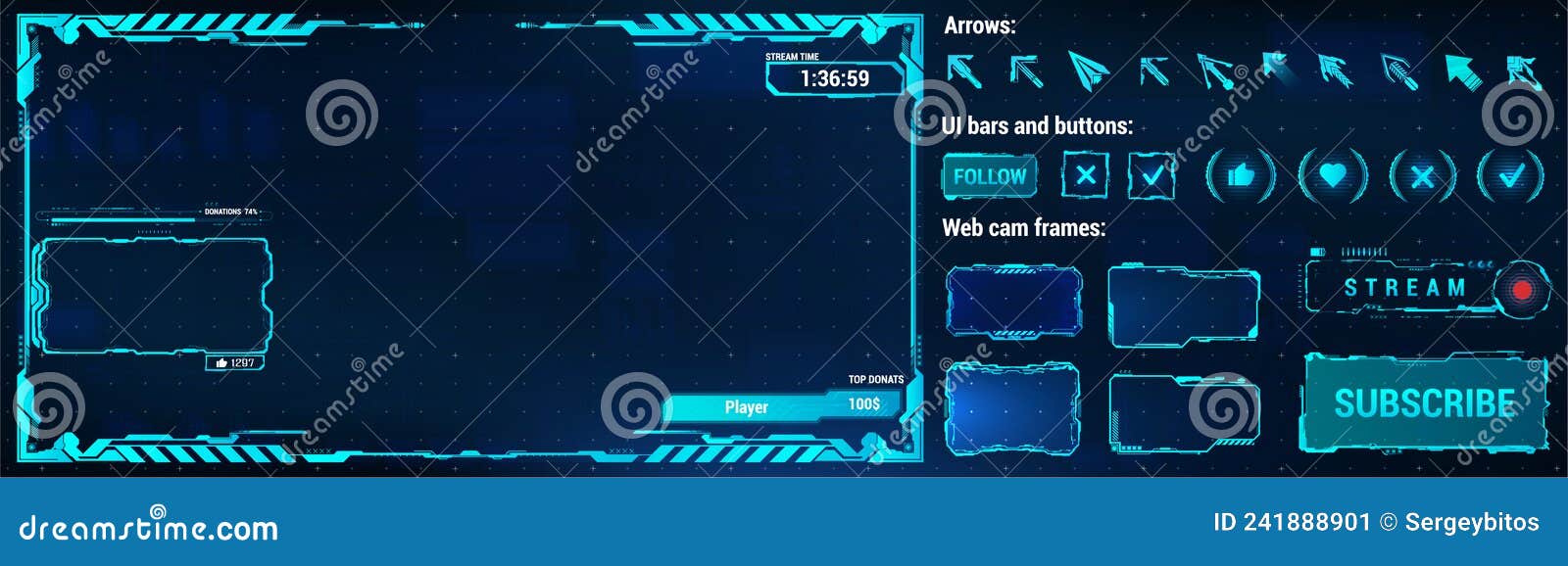 Streamdps Constructor. Overlay Broadcast Box Stock Vector ...