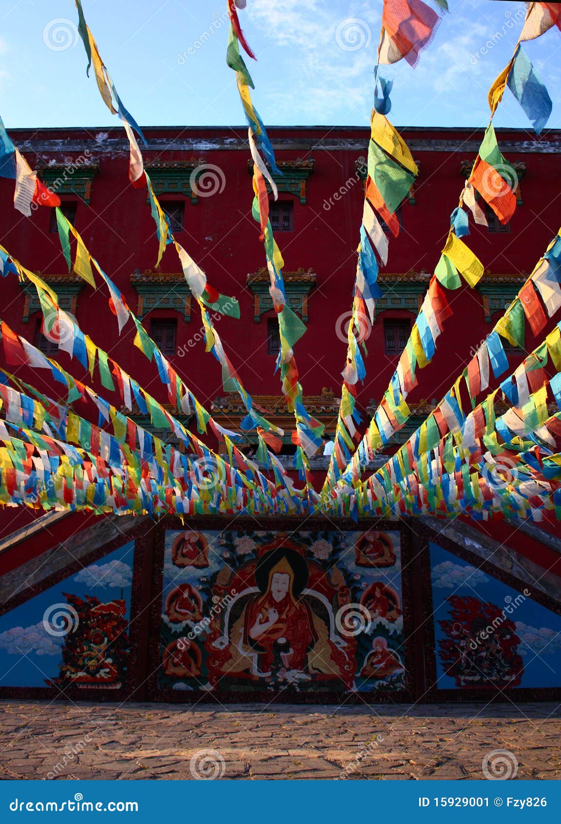 Streamer and Buddhist Murals Stock Image - Image of colorful, peace ...