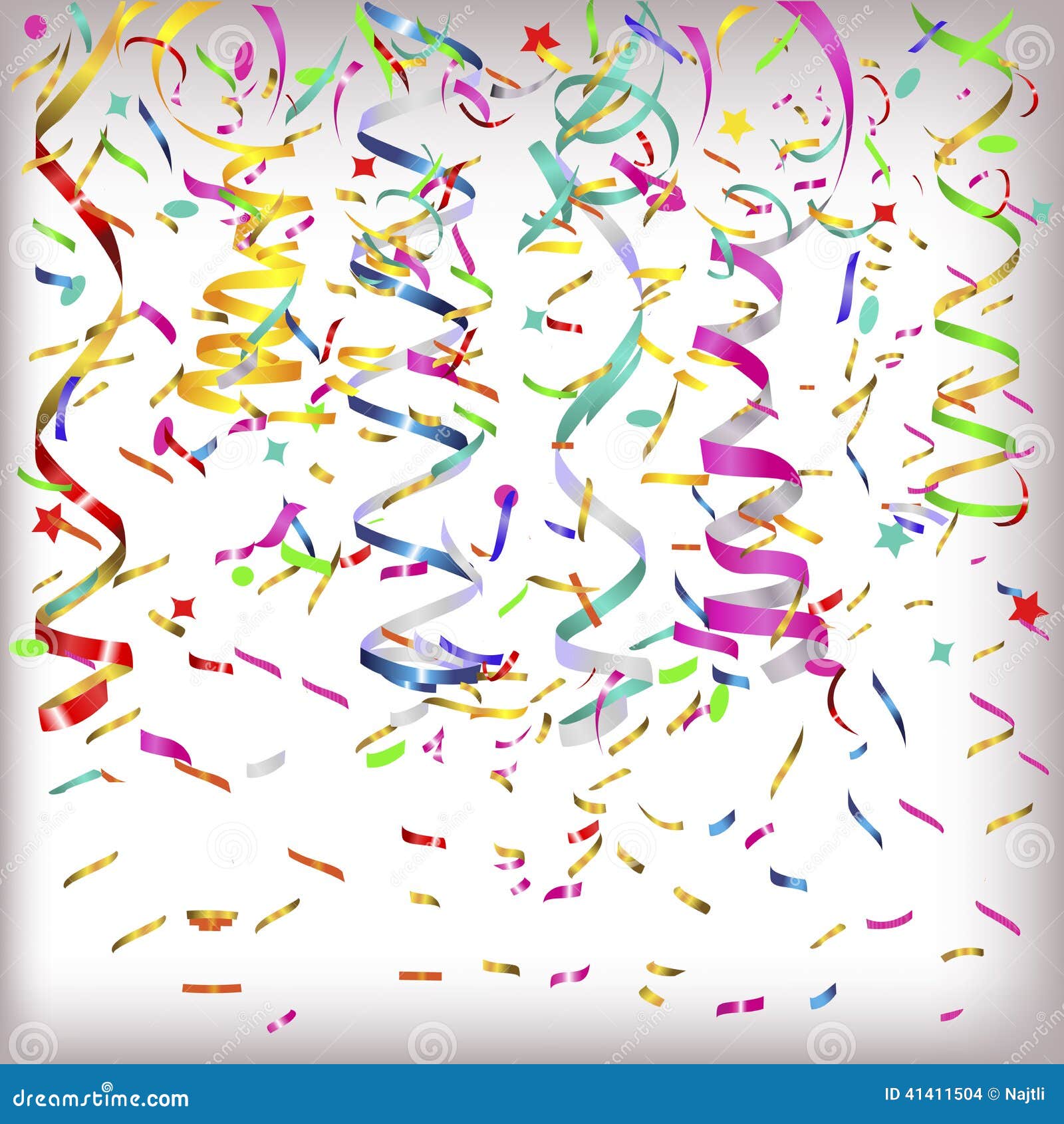 Streamer and Confetti stock vector. Illustration of event - 41411504