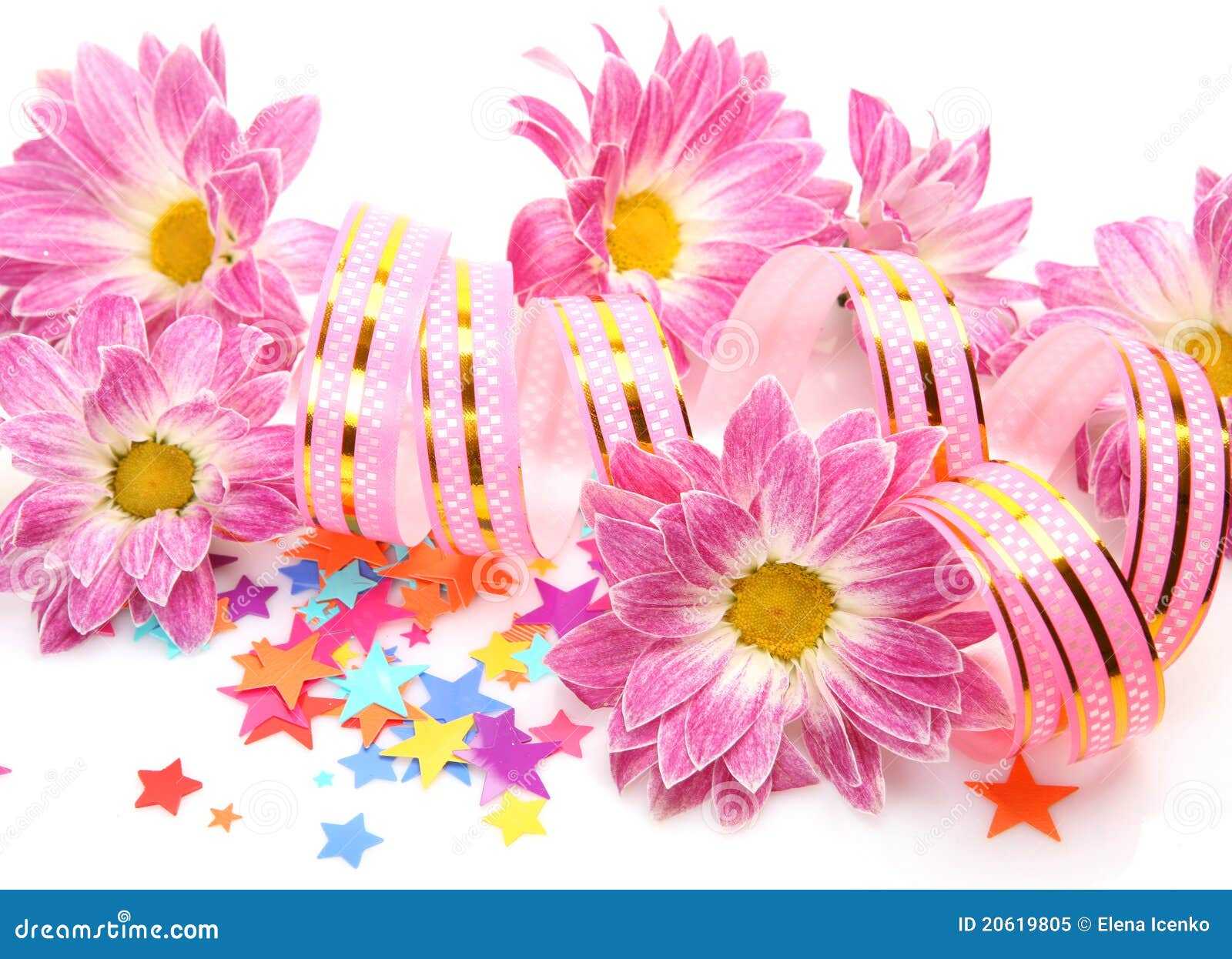 Streamer and flowers stock image. Image of white, streamer - 20619805