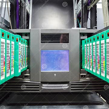 Streamer, Tape Library for Data Backup Stock Image - Image of cartridge ...