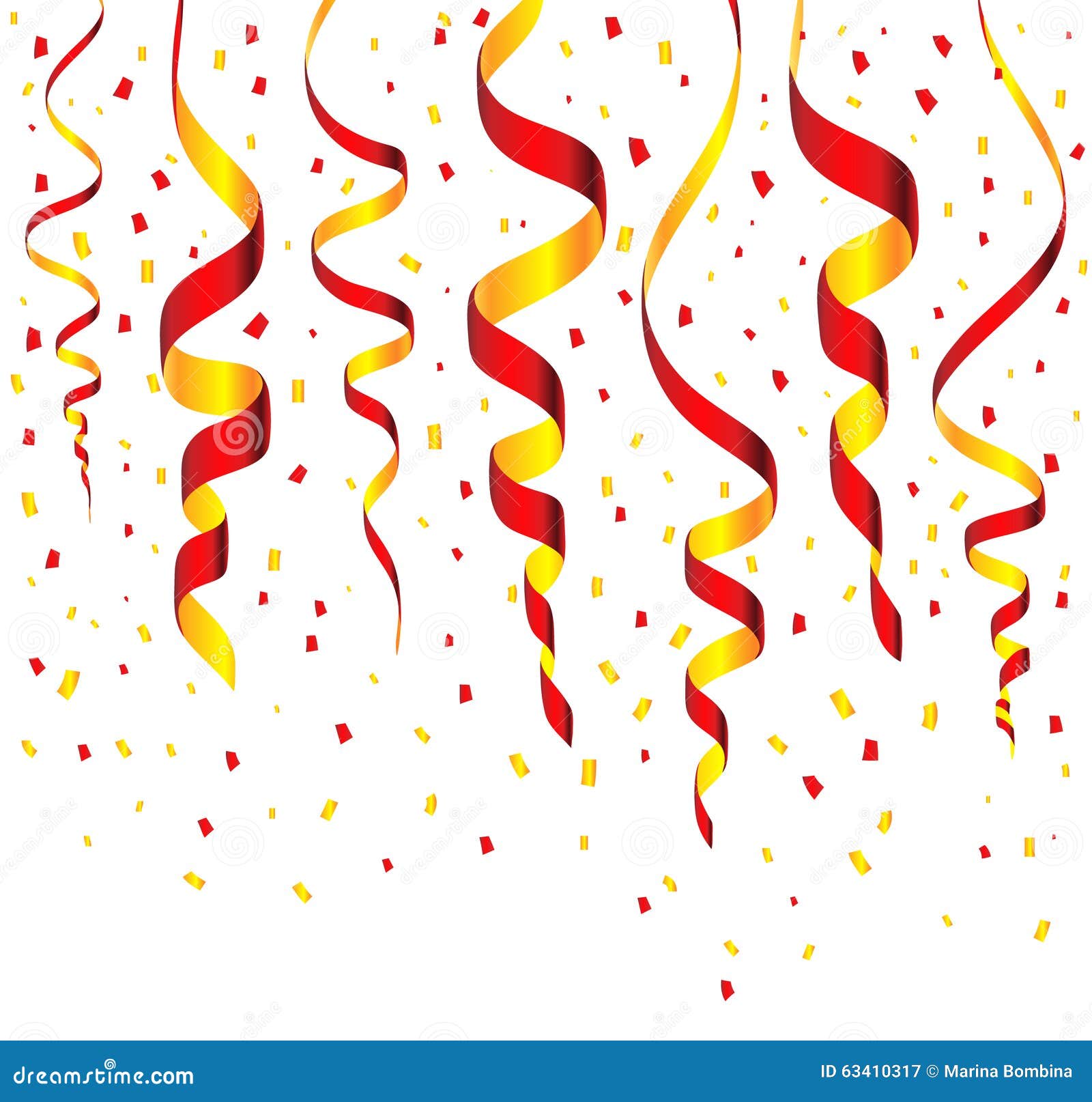 Streamers and Confetti Background Stock Vector - Illustration of yellow ...