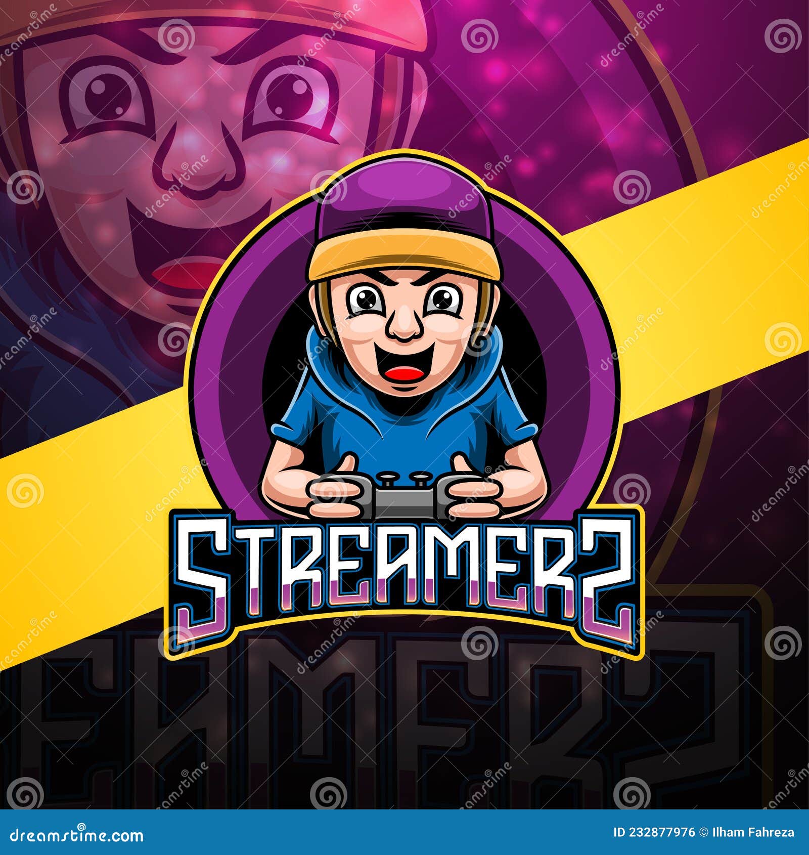 Streamers Esport Mascot Logo Design Stock Illustration - Illustration ...