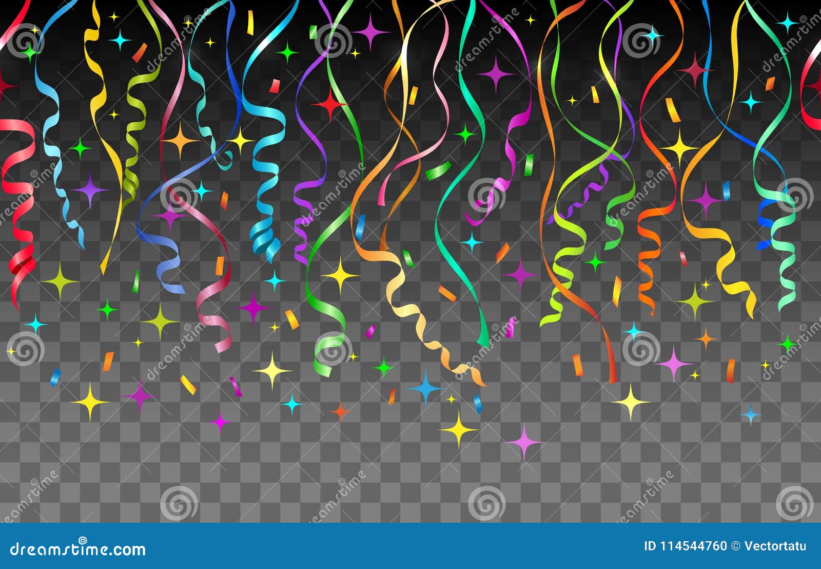 Confetti And Streamers Party Background Cartoon Vector | CartoonDealer ...