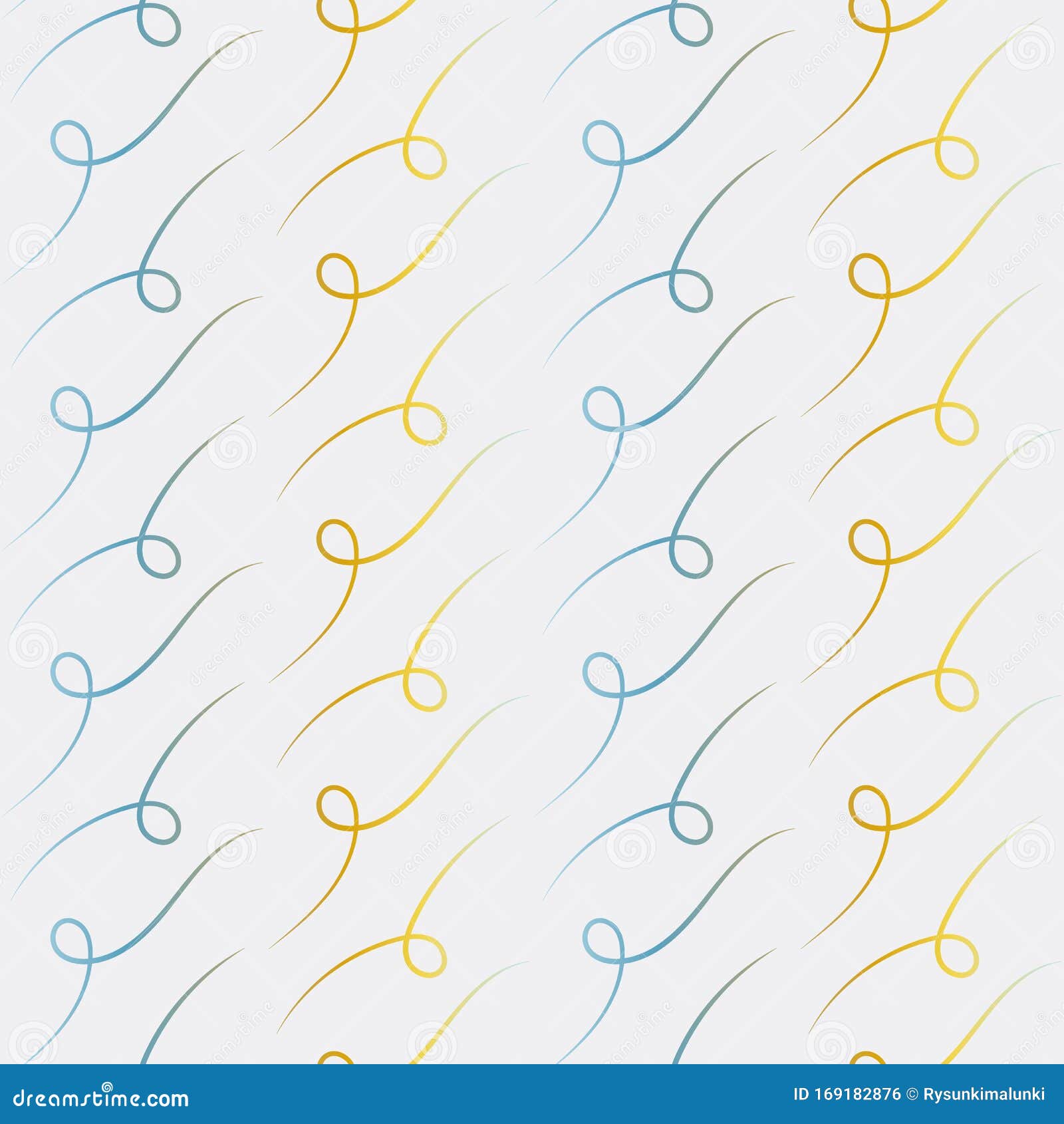 Streamers Seamless Vector Pattern in Yellow and Blue Gradient on a ...