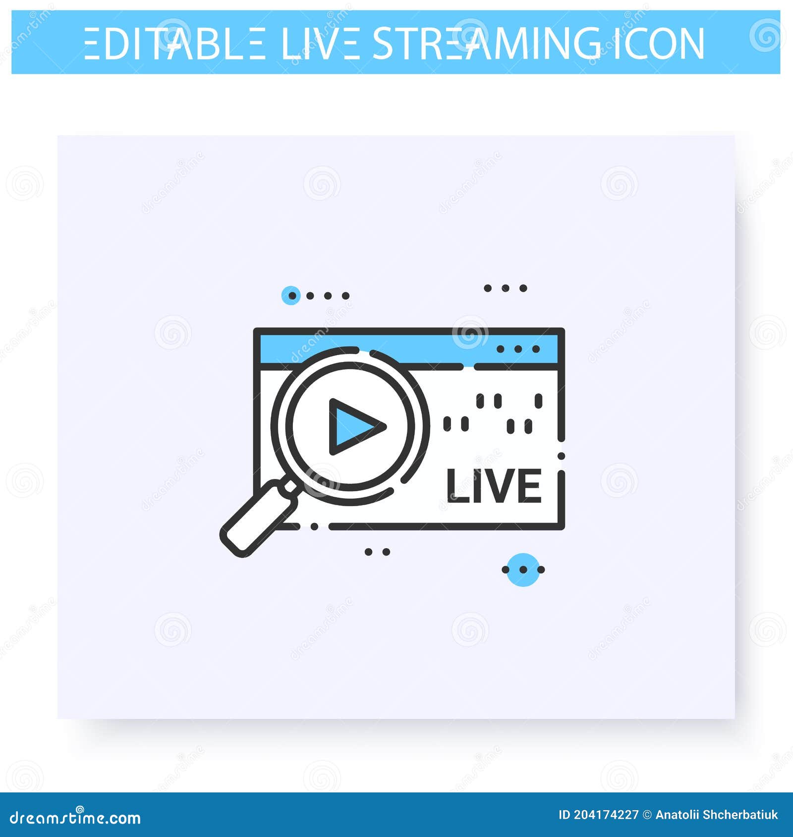 Streaming Analytics Line Icon. Editable Stock Vector - Illustration of ...