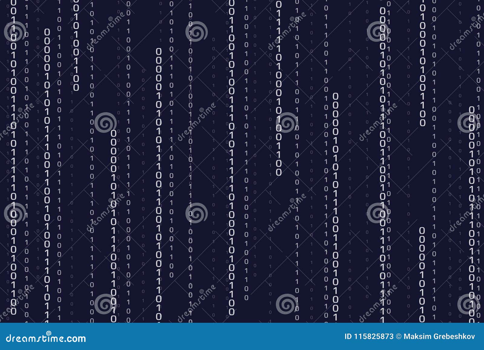 Streaming Binary Code Background Stock Vector Illustration Of Coding White 115825873