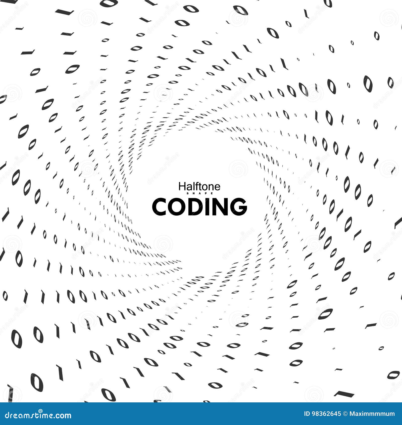 Streaming Binary Code 3d Vector Shape. Stock Vector - Illustration of ...