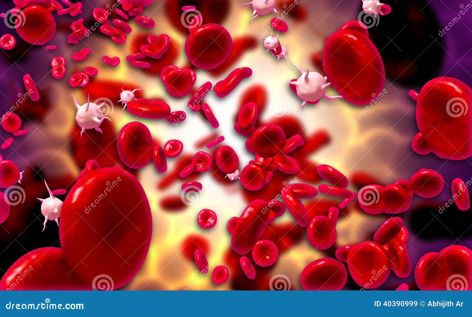 3d Red Streaming Blood Cells Banner. Cartoon Vector | CartoonDealer.com ...