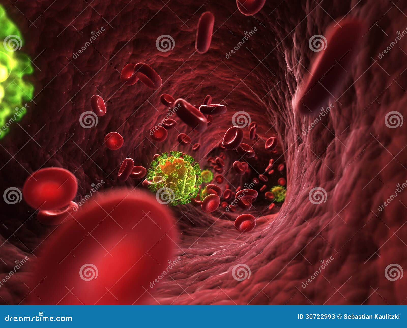 Streaming blood with HIV stock illustration. Illustration of experiment ...
